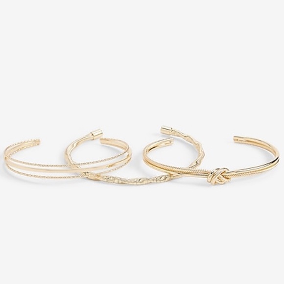 Express | Jewelry | Set Of 3 Knot Twist Cuff Bracelets | Poshmark